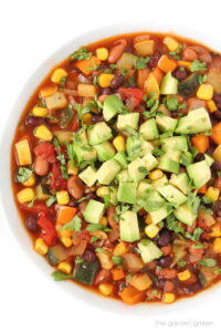 Summer Vegetable Chili (Easy + Vegan) - The Garden Grazer