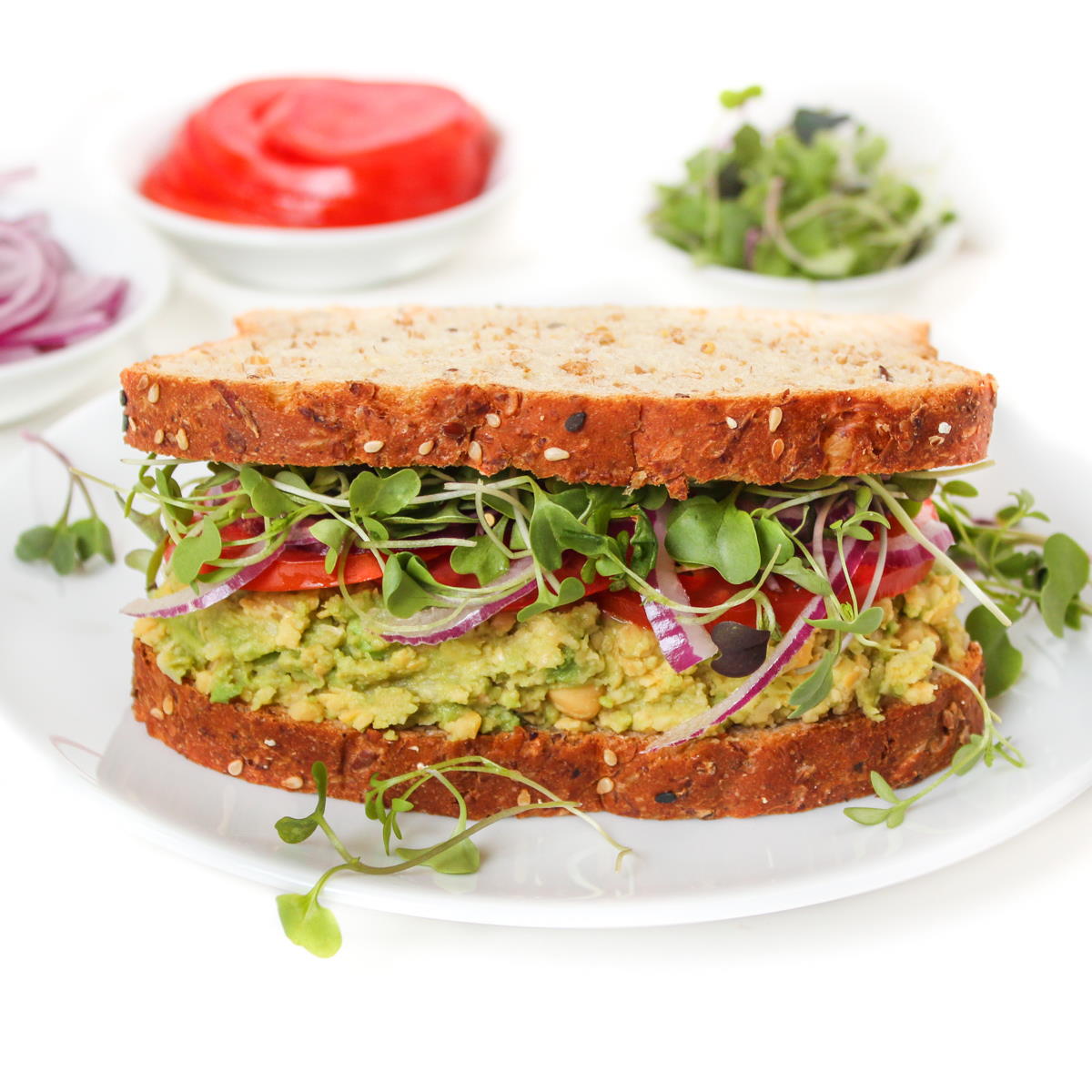 Chickpea Avocado Mash (Dip + Sandwich) - The Garden Grazer