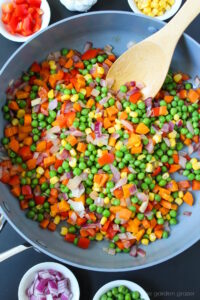 Rainbow Veggie Fried Rice (Easy!) - The Garden Grazer