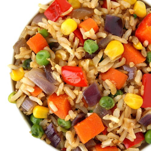 Rainbow Fried Rice with Veggies (Easy!) - The Garden Grazer