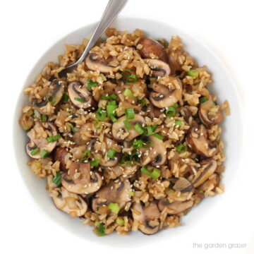 Asian-Style Mushroom Rice (Easy + Vegan) - The Garden Grazer