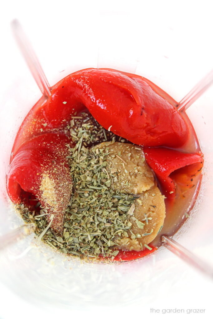 Roasted Red Pepper Dressing (Easy!) - The Garden Grazer