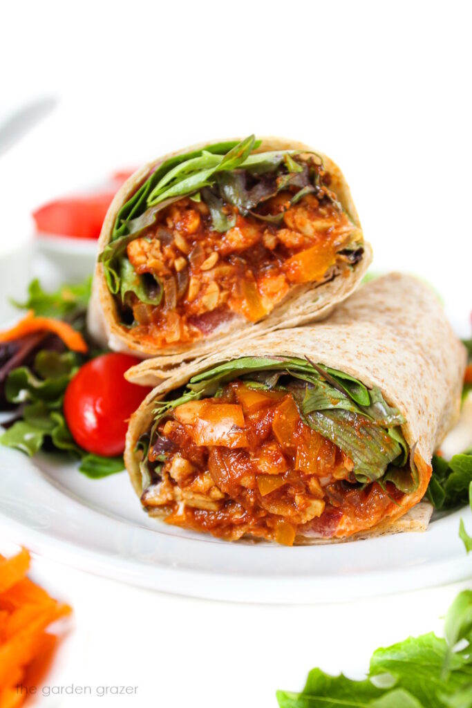 BBQ Ranch Tempeh Wrap (Vegan!) - The Garden Grazer