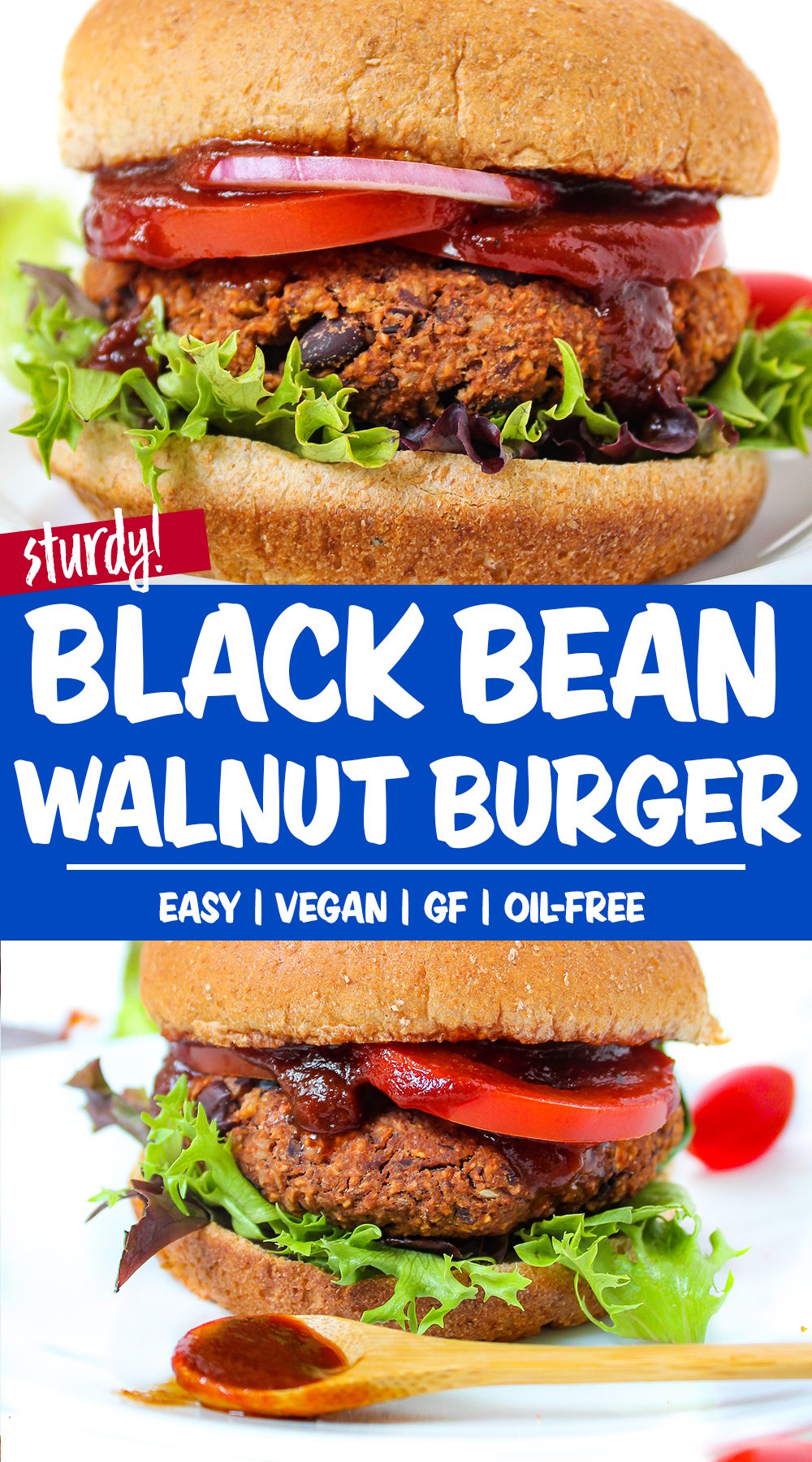 Black Bean Walnut Burger (Vegan, Oil-Free!) - The Garden Grazer