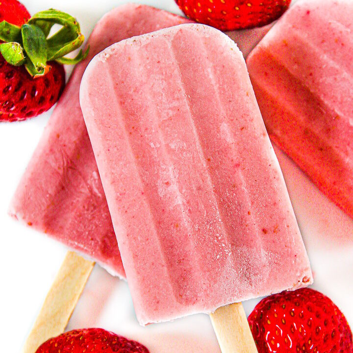 Strawberry Cream Popsicles (Vegan!) - The Garden Grazer