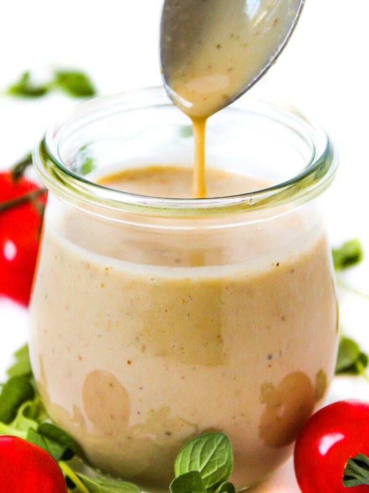 Roasted Red Pepper Dressing (Easy!) - The Garden Grazer