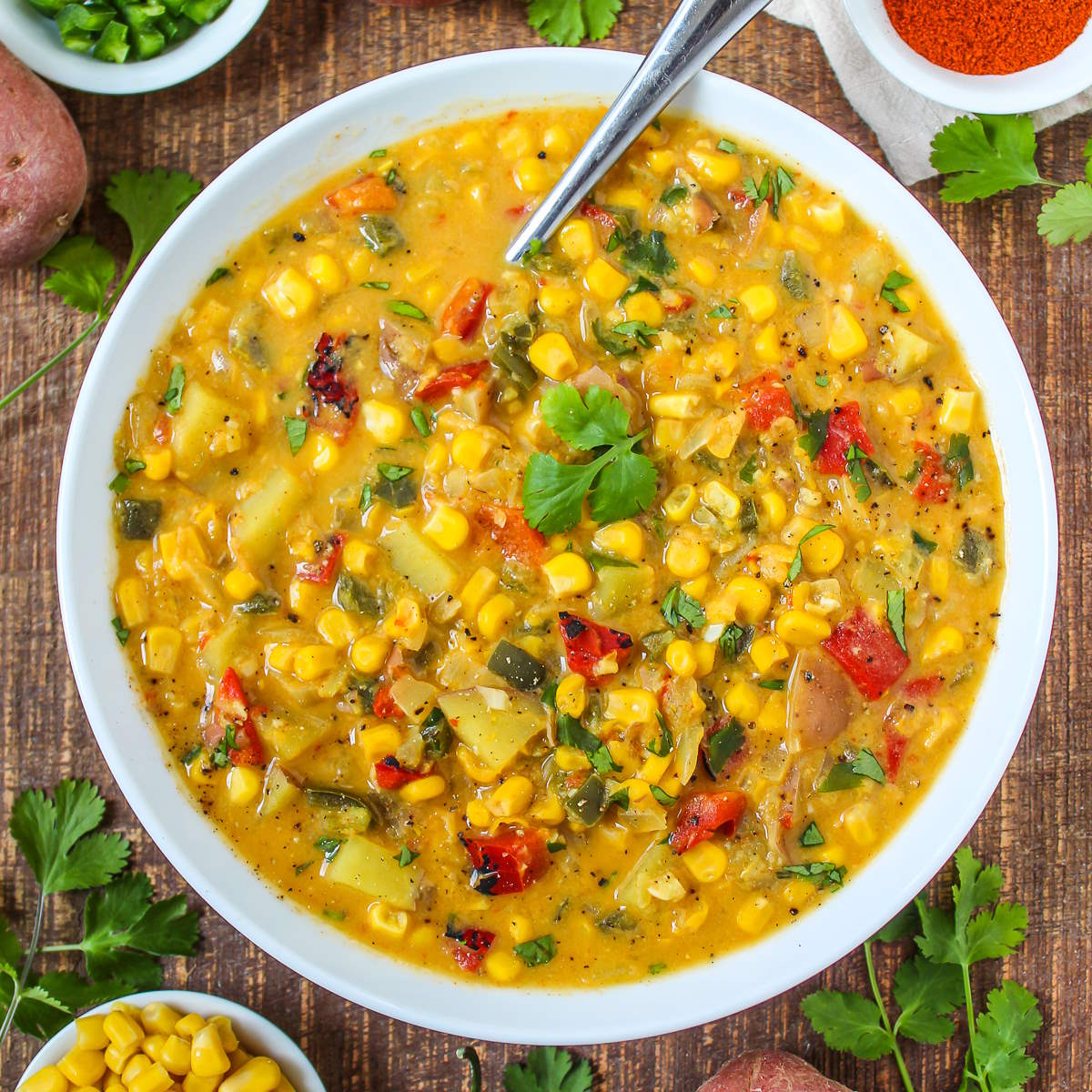 Southwest Corn Chowder (Vegan!) - The Garden Grazer