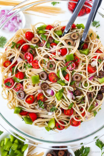 Spaghetti Salad (Easy!) - The Garden Grazer